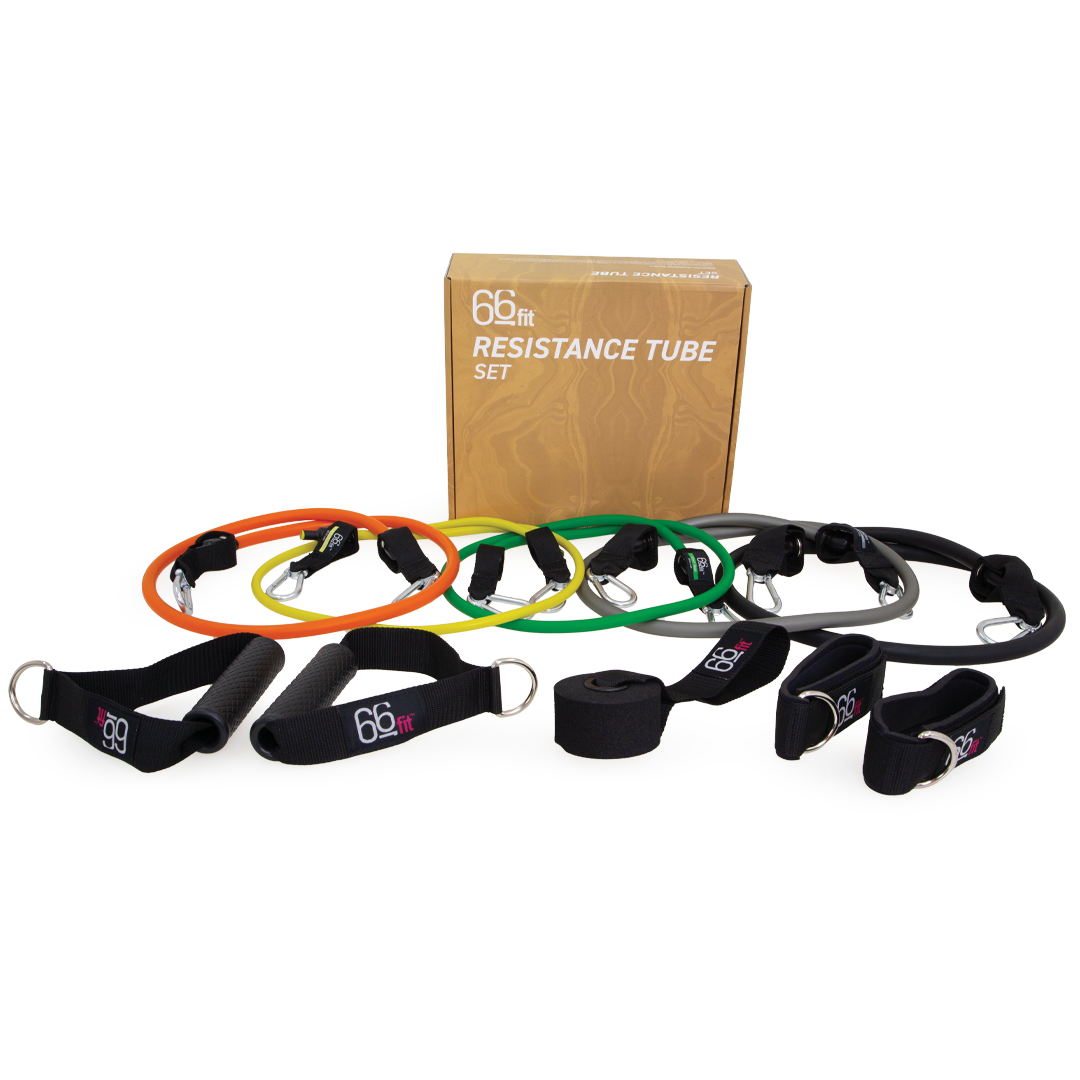 66fit Resistance Tube Set - 5 Levels - Phoenix Physio Supplies